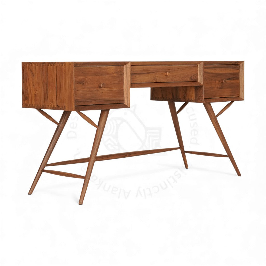 Ashri - Teak Study Table, Plain | Alankaram