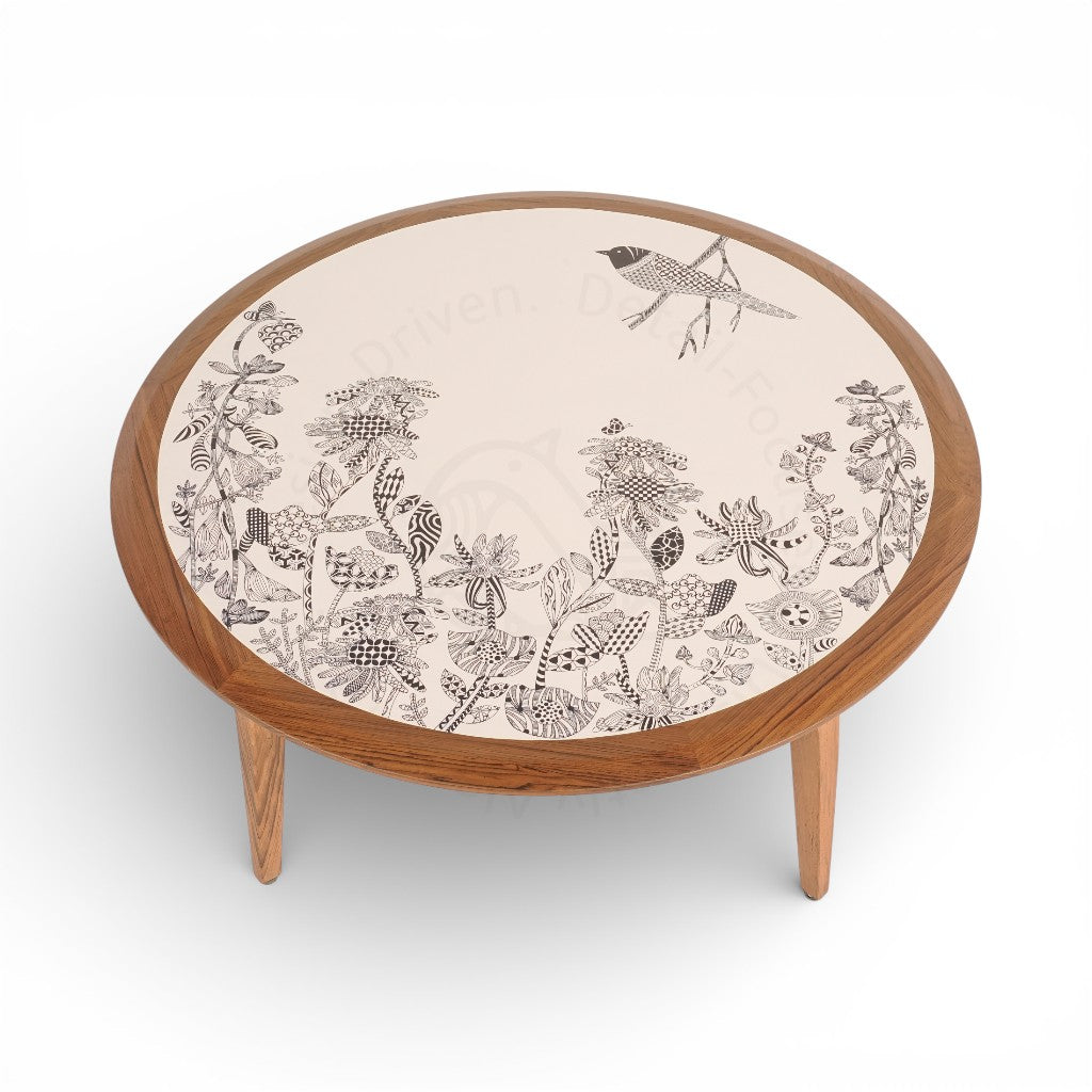 Boyali - Teak Center Table, Round | Alankaram