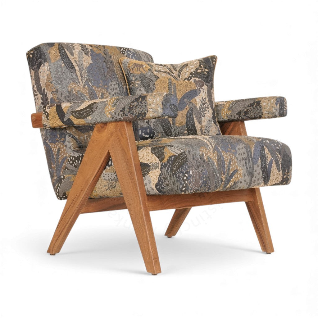 Jeanneret - Teak-Upholstered Lounge Chair | Alankaram