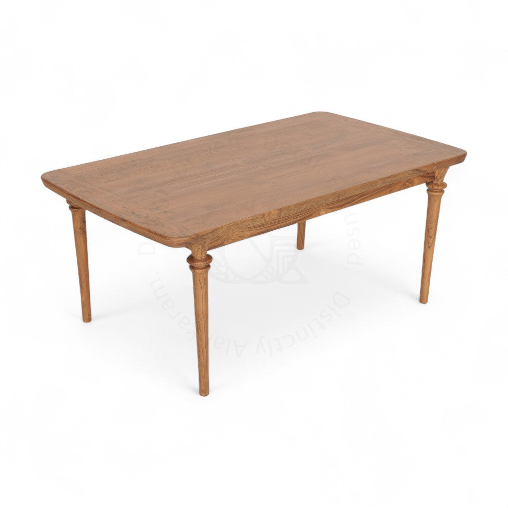 Piki Teakwood Dining Table with Plain Top | Alankaram