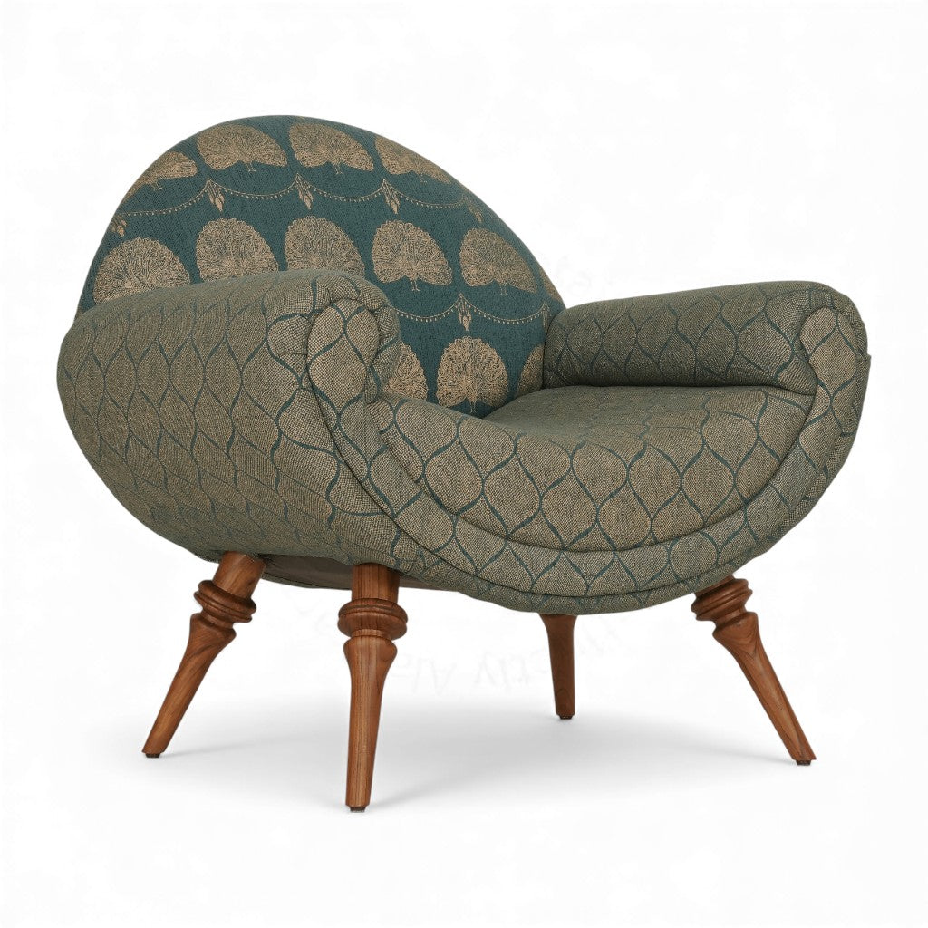Puoli - Teak Lounge Chair, Multicolor | Alankaram