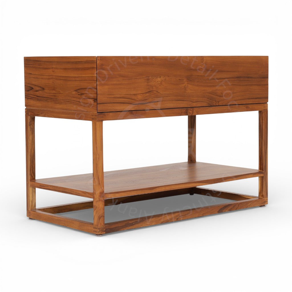 Trei - Teak Center Table With Drawer | Alankaram