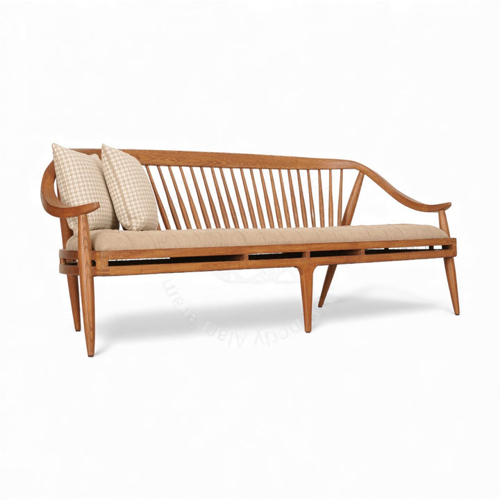 Vakra - Ash/Oak/Beech Three Seater Sofa, Stained | Alankaram