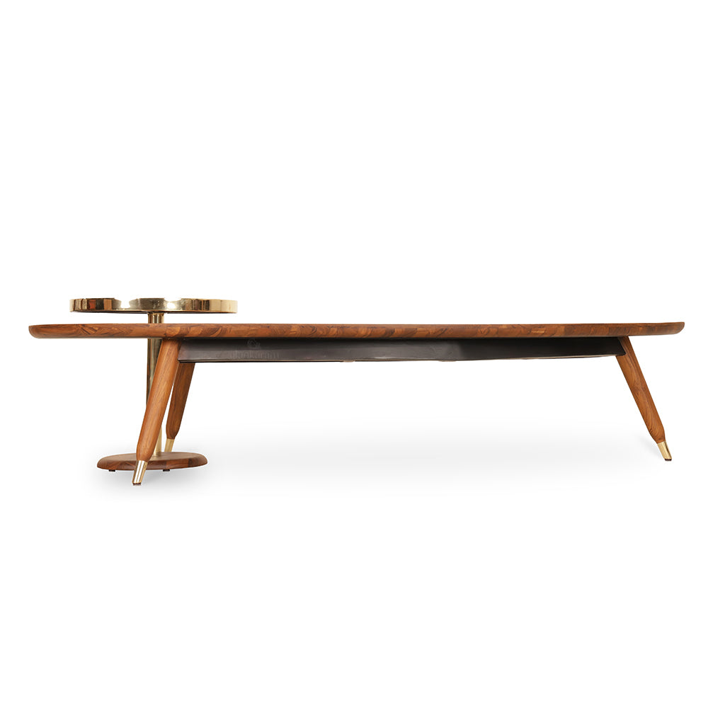 Kridlo -Teak Center Table, Black Artwork | Alankaram