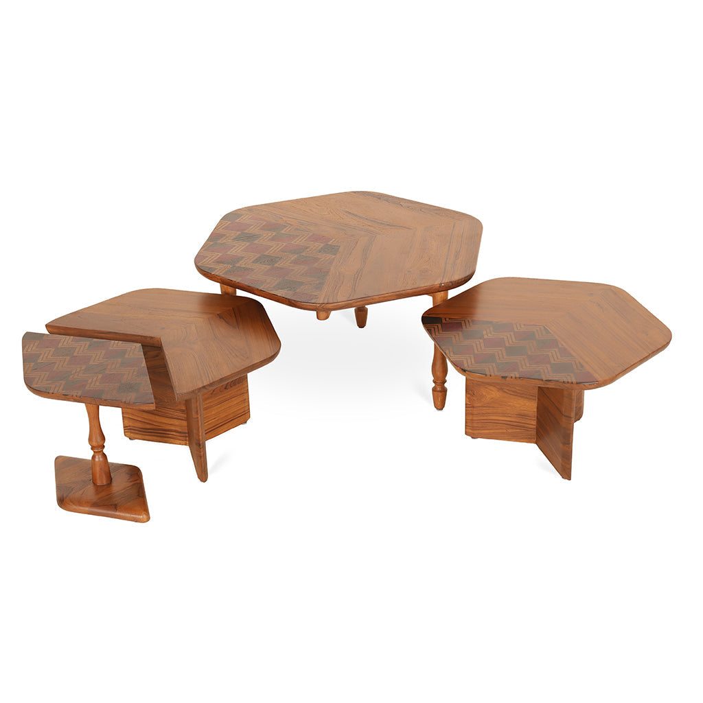 Wimbi - Teak Center Table (Four part) | Alankaram