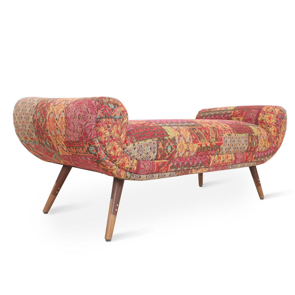 Santai - Ash/Oak/Beech Daybed, Dual Stained, Multicolor Printed Fabric ...