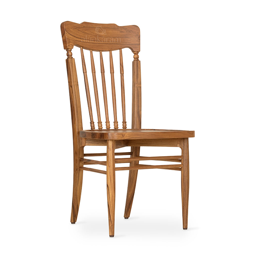 Jadi - Teak Dining Chair, Wooden Seat | Alankaram