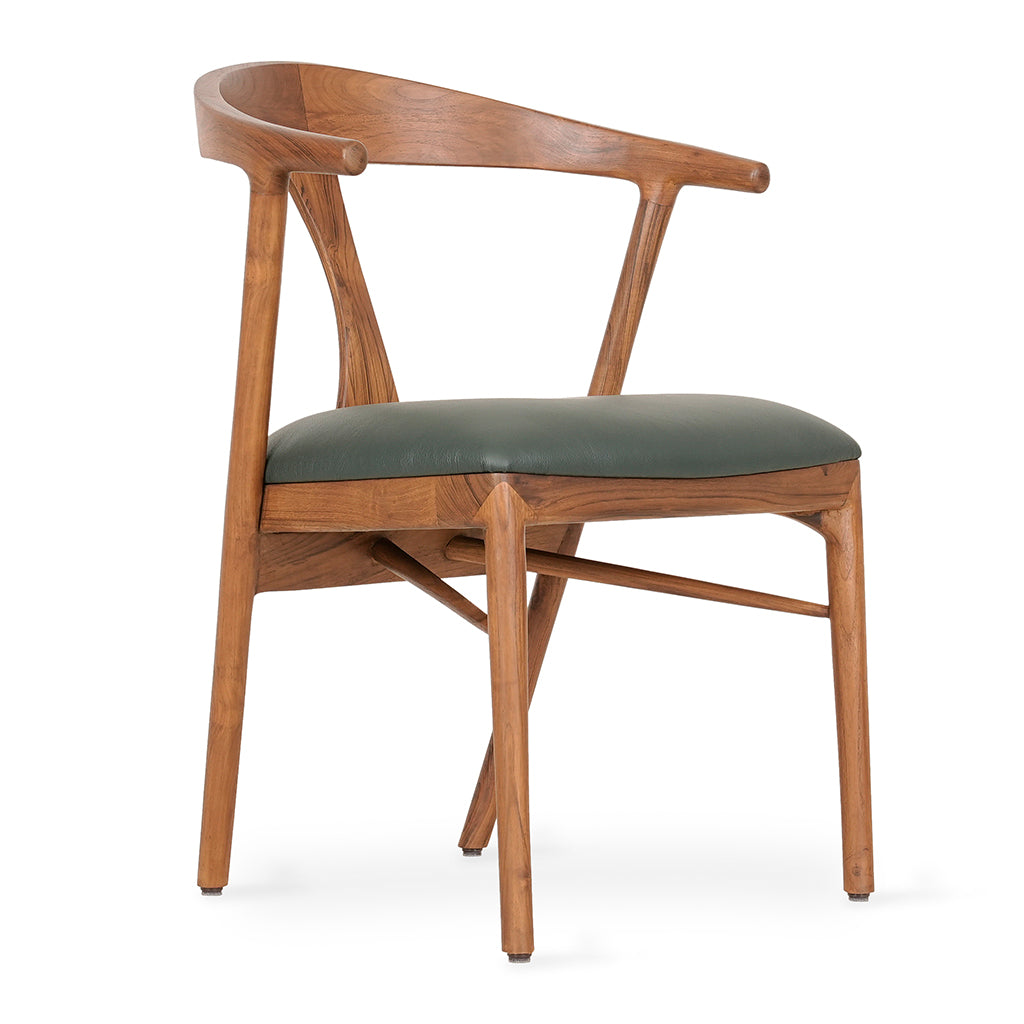 Ploot - Teak Dining Chair, Upholstered Seat | Alankaram