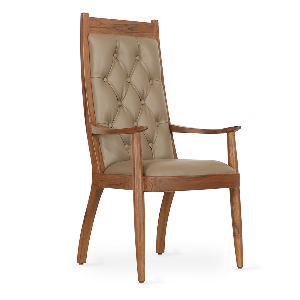 Pranshu - Teak Dining Chair with Armrest | Alankaram
