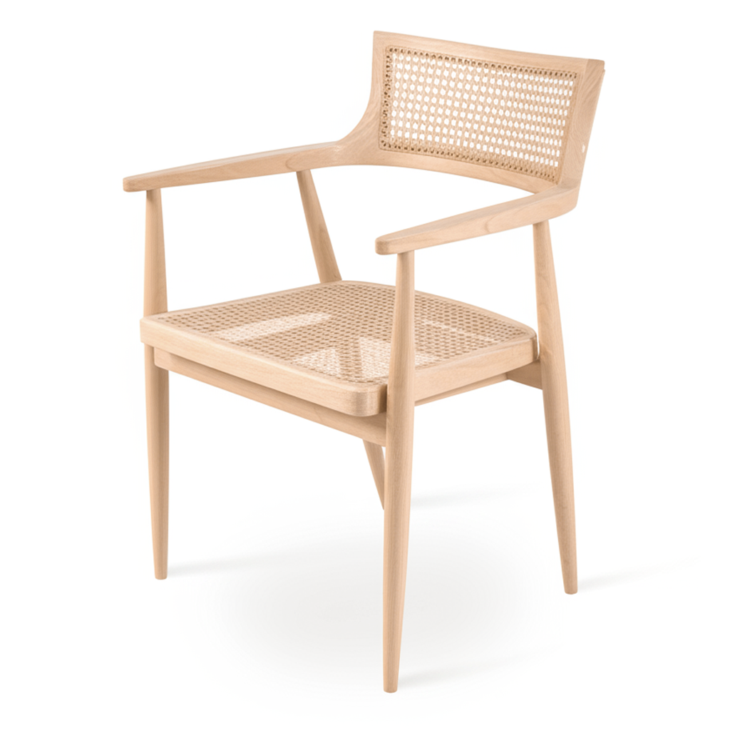 Rottinki - Ash/Oak/Beech Dining Chair, Rattan Seat and Back | Alankaram