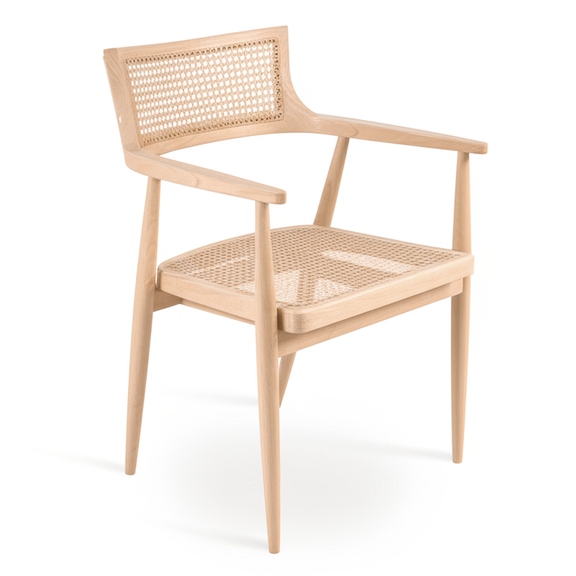 Rottinki - Ash/Oak/Beech Dining Chair, Rattan Seat and Back | Alankaram