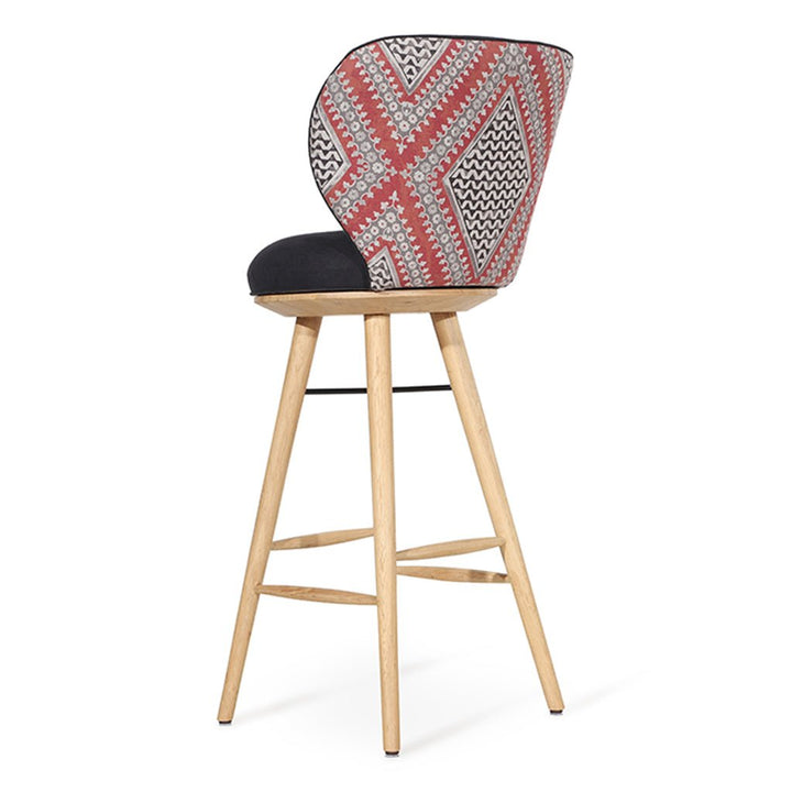 Bhrami - Ash/Oak/Beech High Chair, Black & Multicolor Printed Fabric ...
