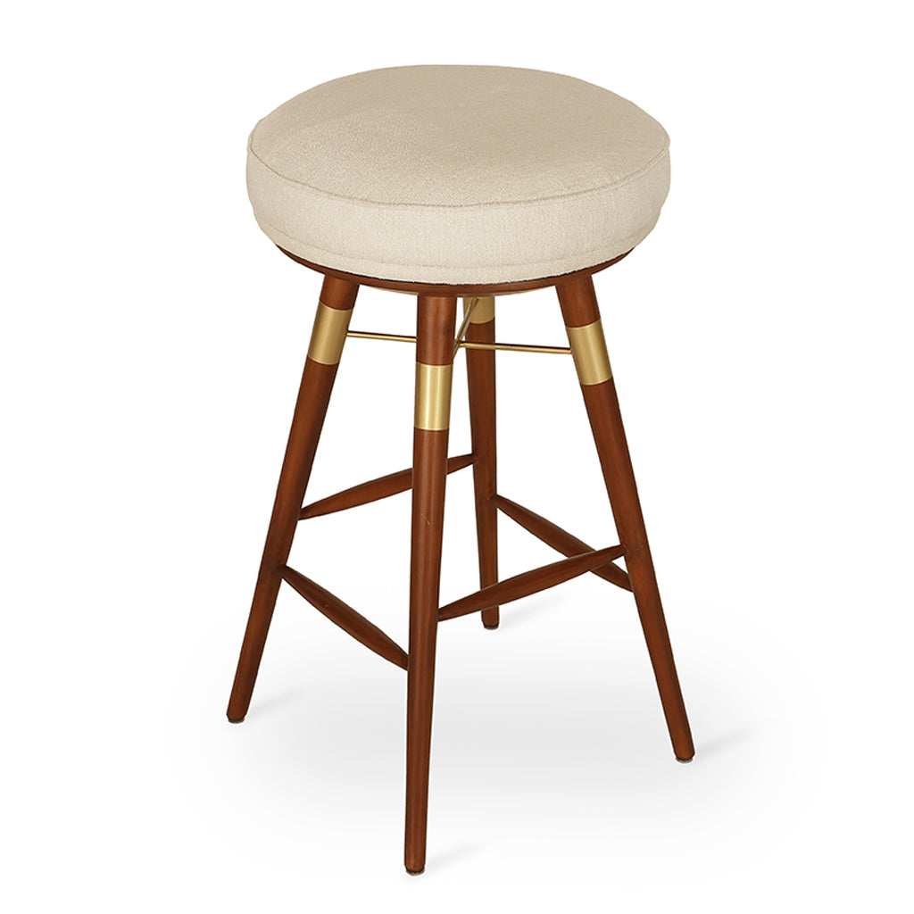 Girar - Ash/Oak/Beech High Stool, Golden PU, Stained | Alankaram