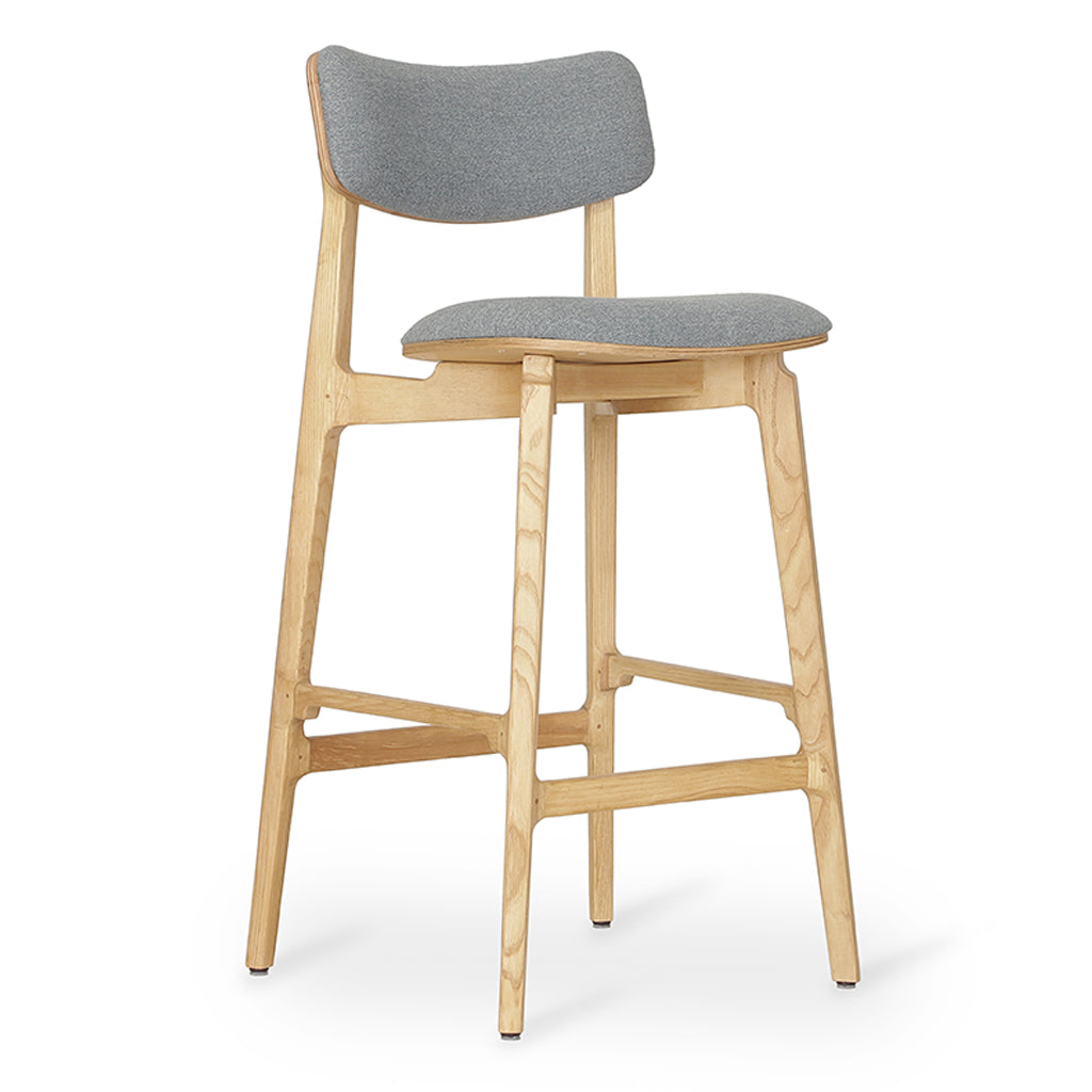 Kavya - Ash/Oak/Beech High Chair, Grey Fabric | Alankaram