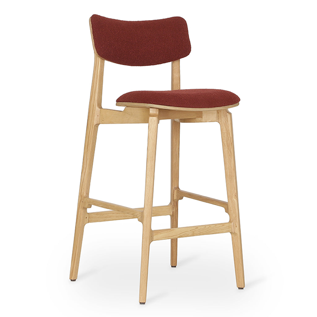 Kavya - Ash/Oak/Beech High Chair, Red Fabric | Alankaram