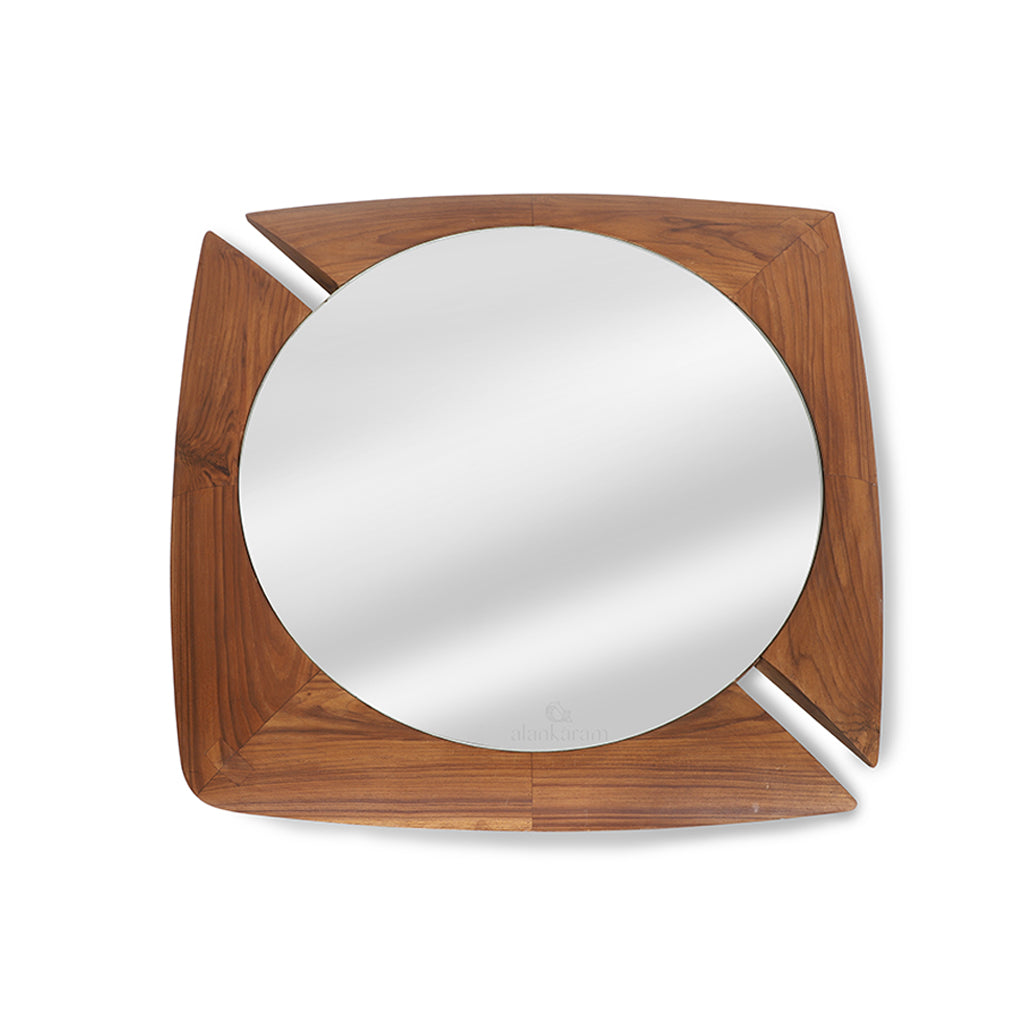 Reflejo Square Teakwood Wall Mirror | Alankaram