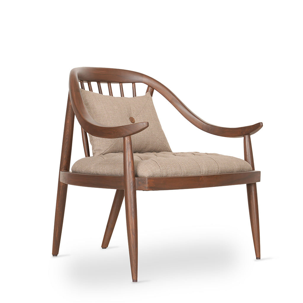 Vakra - Teak Lounge Chair, Stained | Alankaram
