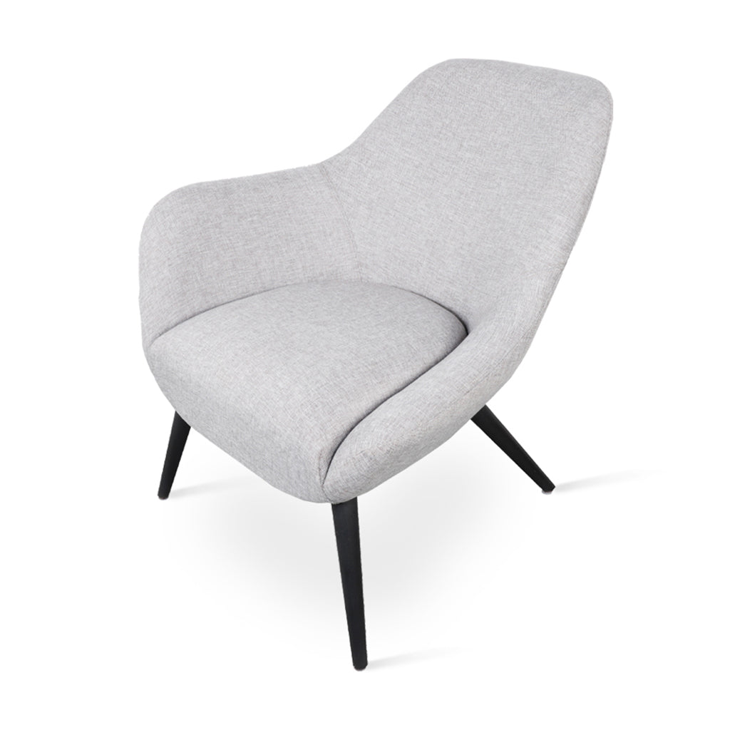 Yarmi - Ash/Oak/Beech, Stained Lounge Chair, Grey Fabric | Alankaram