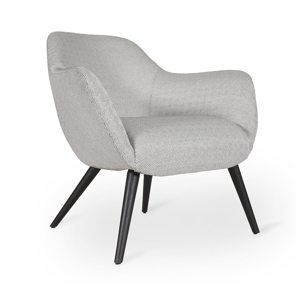 Yarmi - Ash/Oak/Beech, Stained Lounge Chair, Grey Fabric | Alankaram