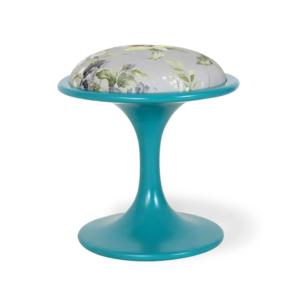 Orasa - Pouffe with Grey Floral Printed Fabric | Alankaram