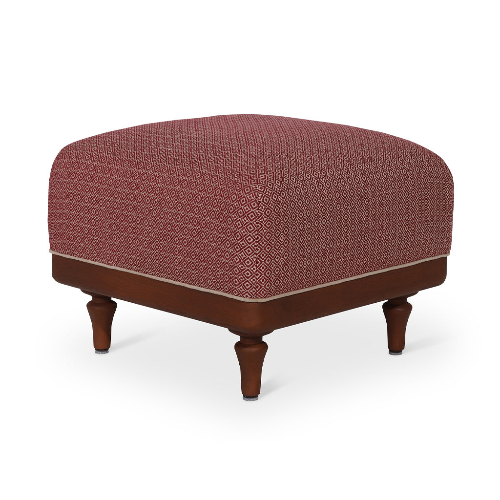 Pakhi - Square Size Pouffe with Red Fabric | Alankaram