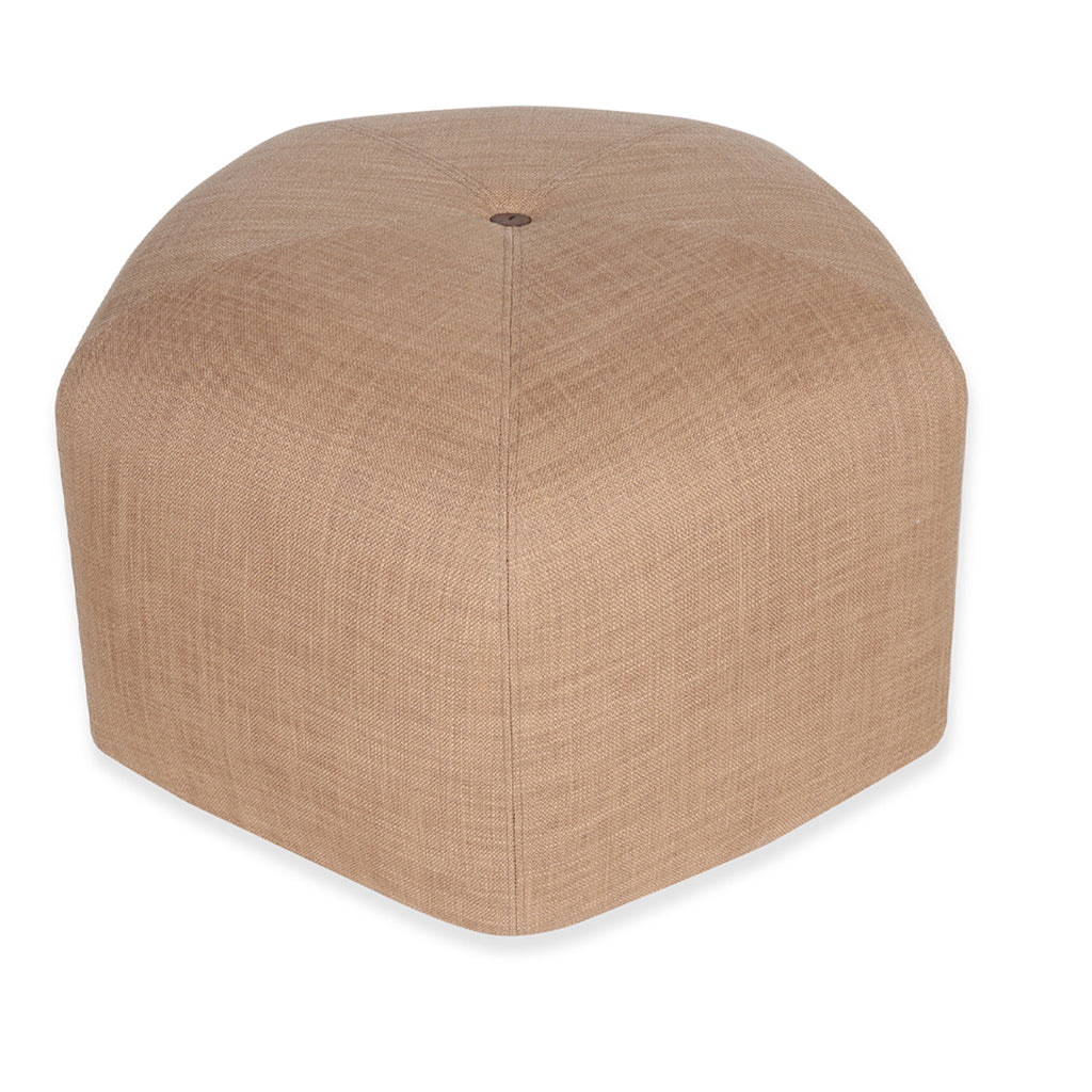 Pouffe - Pentagon Shaped Ottoman with Beige Fabric | Alankaram