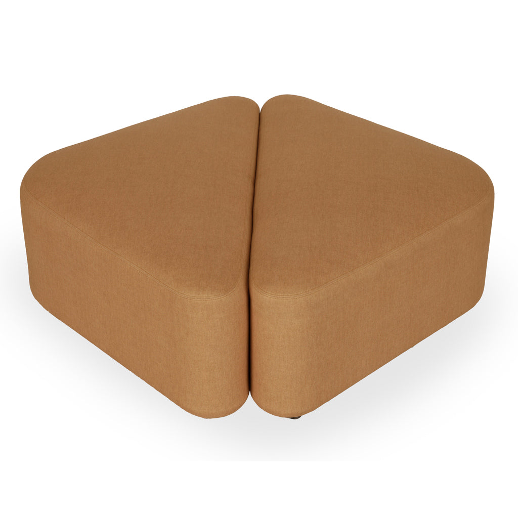 Pouffe - Square Ottoman with Mustard Color Fabric | Alankaram