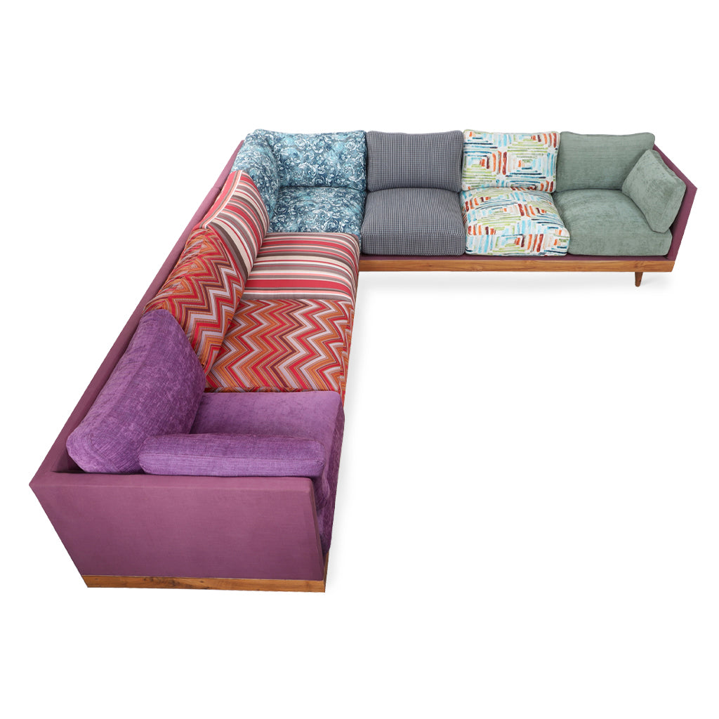 Priamka - Seven Seater L-Shaped Teak Sofa | Alankaram