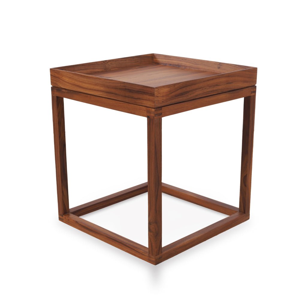 Trei - Teakwood Side Table Plain top | Alankaram
