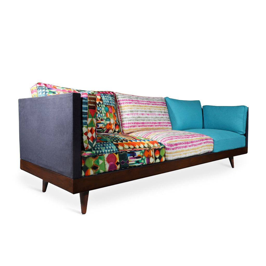 Priamka - Three Seater Teak Sofa, Stained | Alankaram