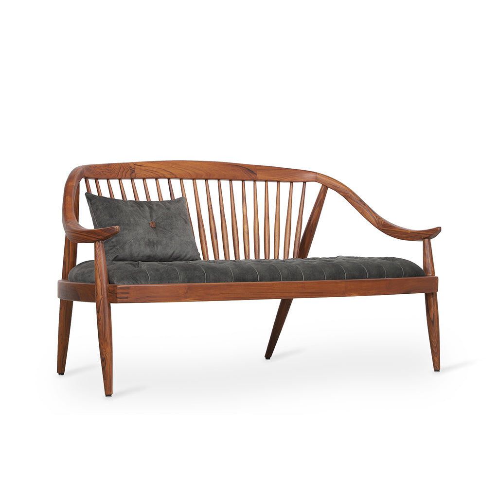 Vakra - Three Seater Teak Sofa | Alankaram