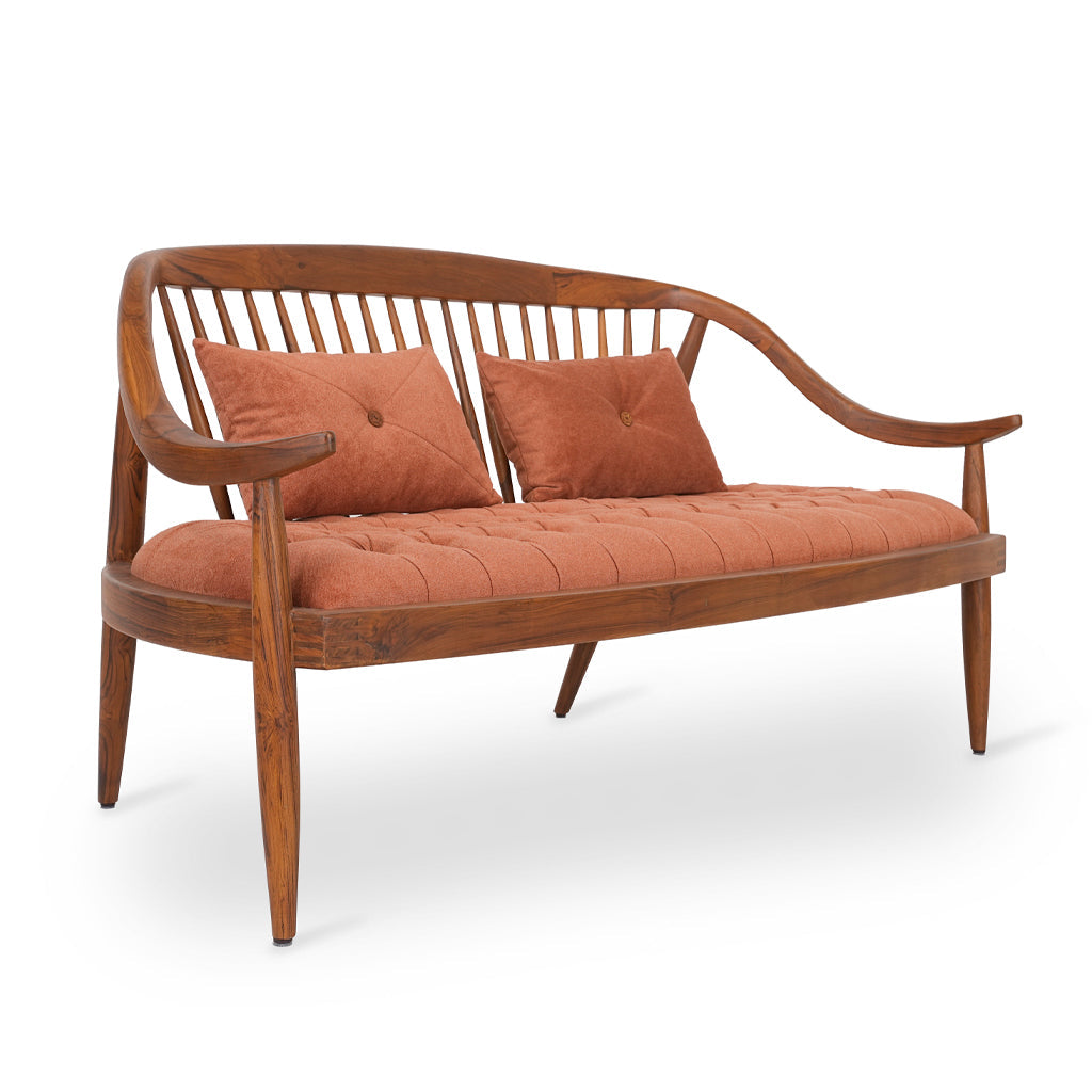 Vakra - Two Seater Teak Sofa | Alankaram
