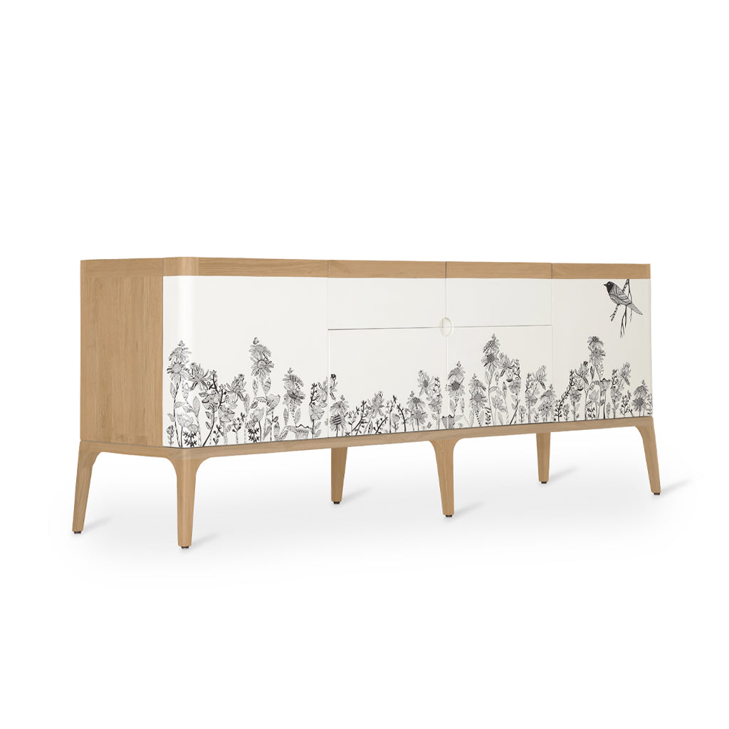 Finura - Ash/Oak/Beech TV Unit, Hand Painted | Alankaram